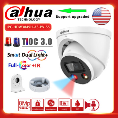 US Dahua 4K 8MP IPC-HDW3849H-AS-PV-S5 TiOC3.0 2-Way Talk SMD4.0 IP ...