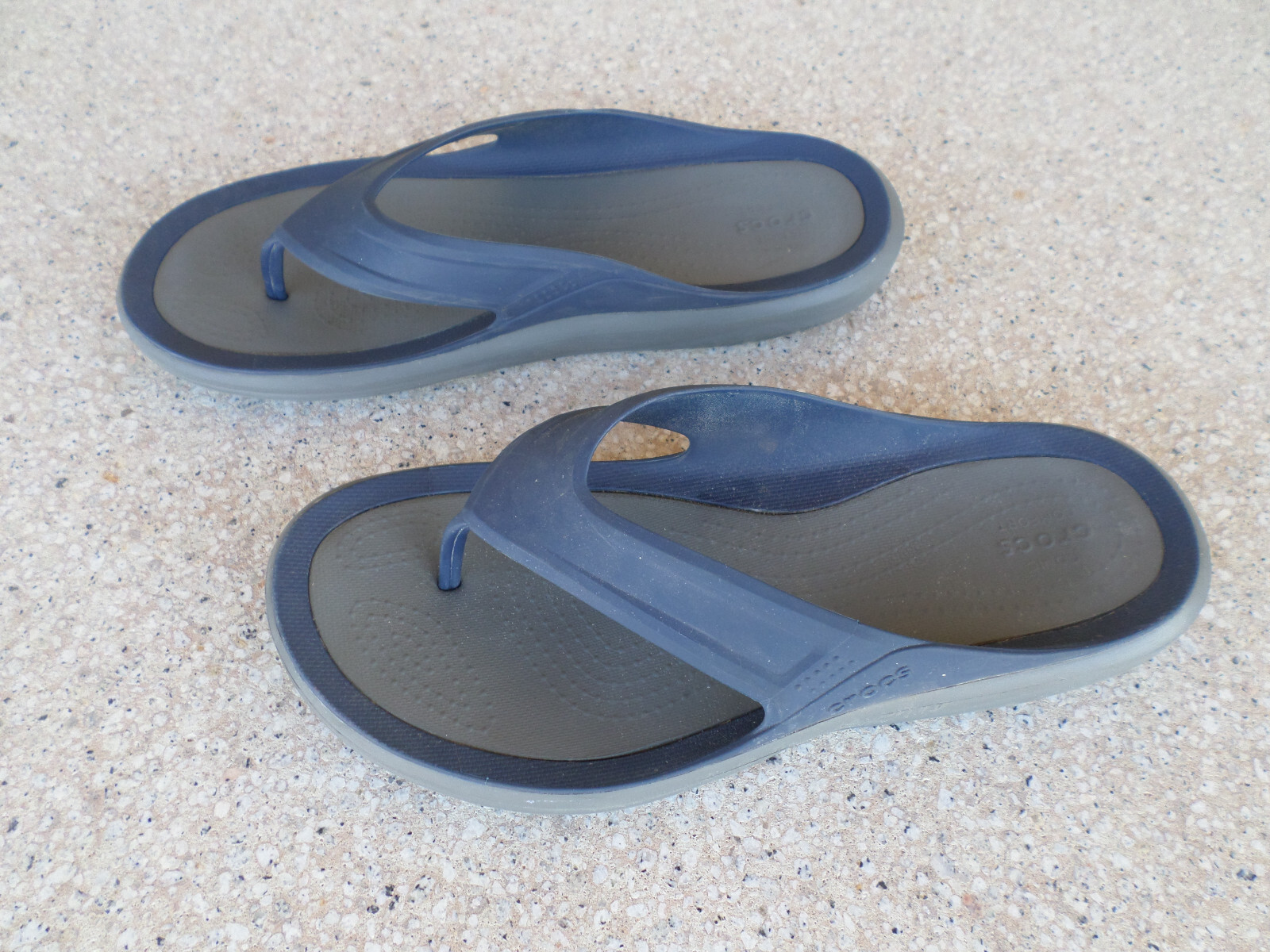 Crocs Iconic Comfort Blue and Gray Flip Flop, Thong S… - Gem