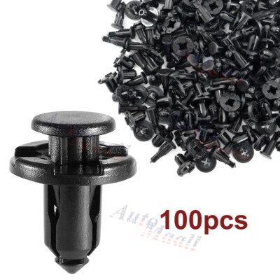 100pcs Bumper Engine Cover Fender Clips Push Type Retainers Fasteners ...