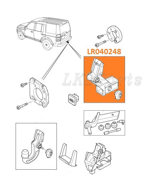 LR040248G OEM Tow Hitch Receiver Base – LR3 LR4 Range Rover Sport ...