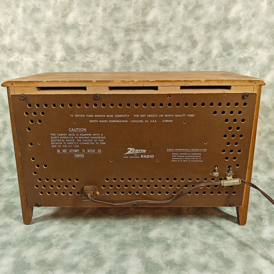 Vintage Zenith K731 1959 AM/FM Tube Radio Mid-Century Wood Cabinet ...