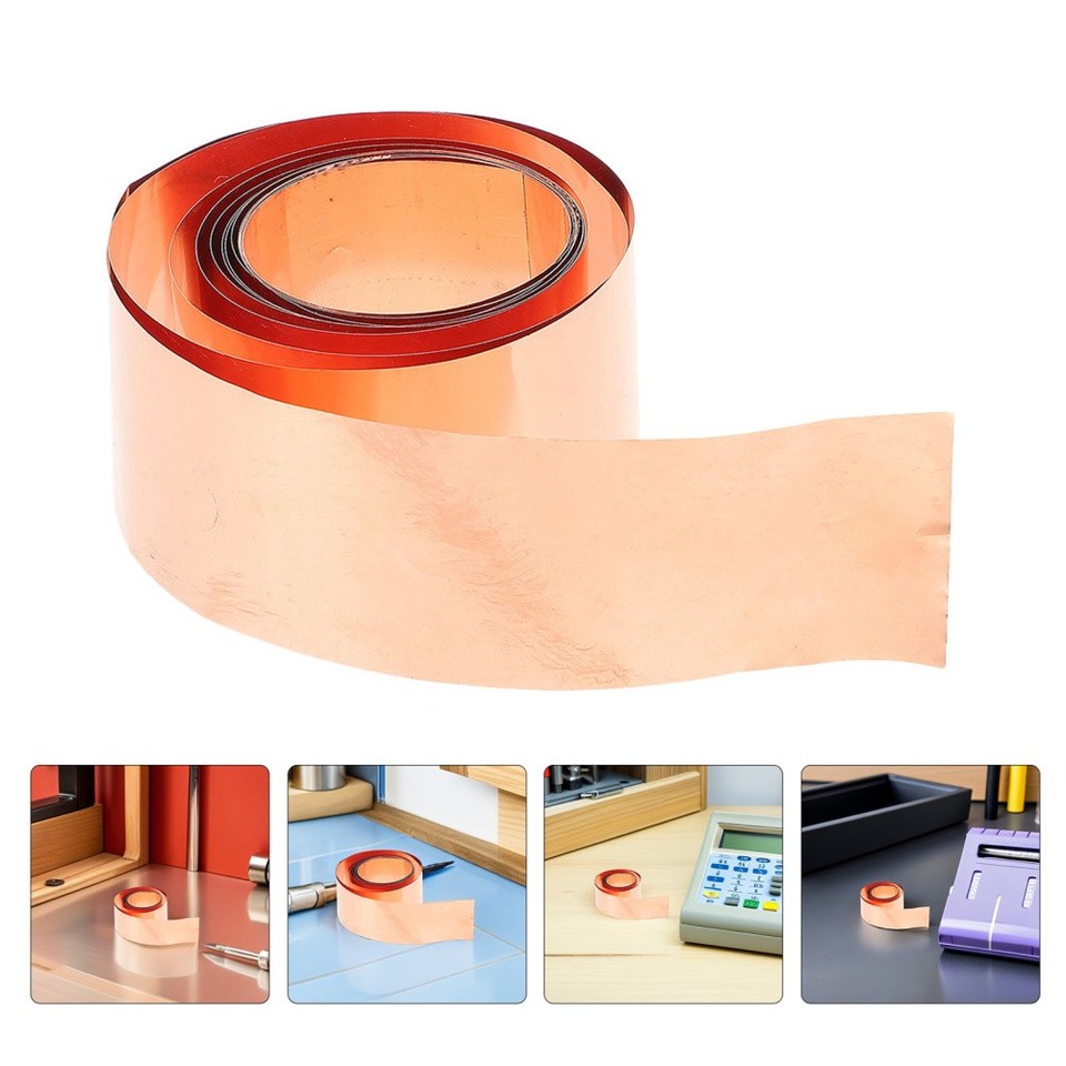 1 Roll Copper Strip - 0.1mm Copper Metal Sheet - Electrical Repair Foil ...