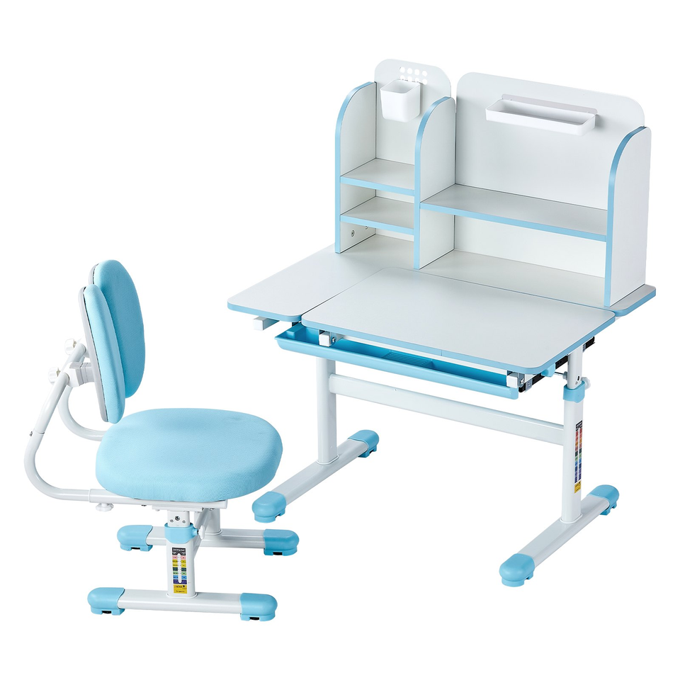 VEVOR Kids Study Chair and Desk Set, Study Desk and Chair for Kids with ...