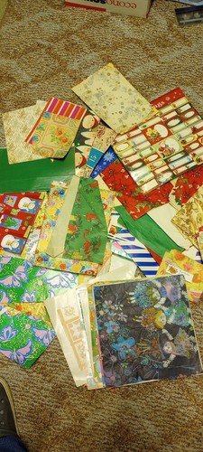 Vintage Wrapping Paper Lot With : Birthday, Holiday , Wedding Gift Wrap ...