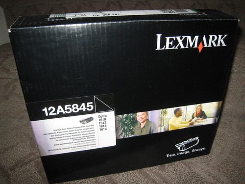 Lexmark 12A5845 Black High Yield Toner Cartridge OEM Genuine New Optra ...