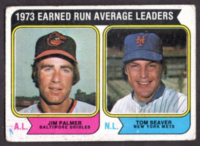 1974 Topps #206 1973 ERA Leaders Jim Palmer & Tom Seaver - Good | eBay