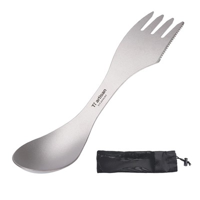 Spork Camping Titanium Ultralight Utensils Cutter Edge Fork Lightweight ...