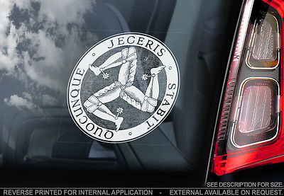 MANX Triskelion - Car Window Sticker - Isle Of Man 3 Three Leg Symbol ...