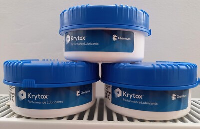 Lot of 3 pcs Krytox GPL 205-High Performance Lubricant Grease jar 0.5kg ...
