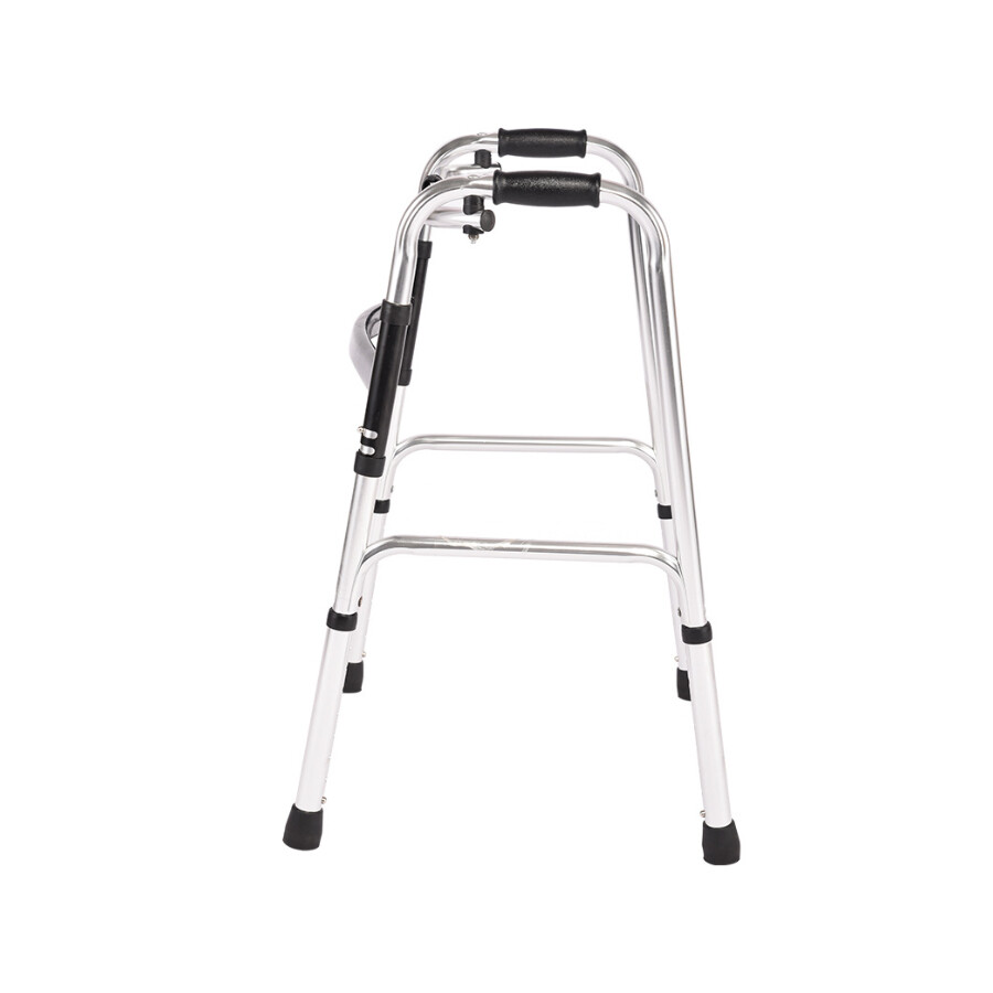 Folding Walking Frame Walker w/ Wheel Lightweight Adjustable Support ...