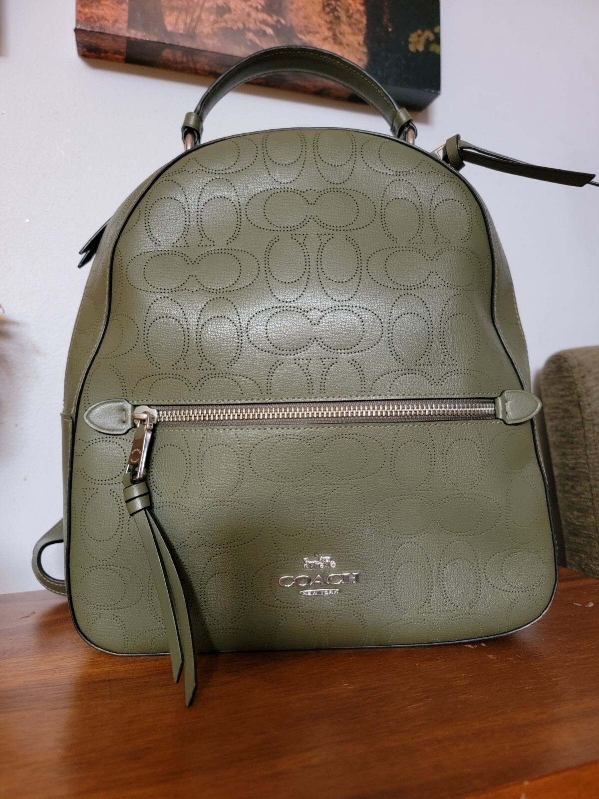 Coach Perforated Signature Jordyn Backpack - Gem