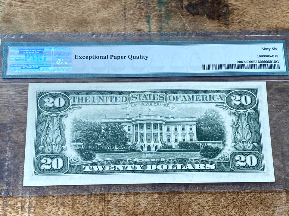 $20 1969 Federal Reserve Note 2067-C Philadelphia PMG 66EPQ - LOW ...