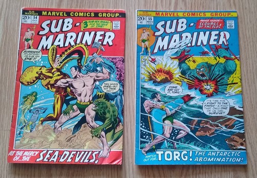 Sub-Mariner #54, 55 1972 Bronze Age Bill Everett Namorita Torg 1st Lorvex VG-F | eBay