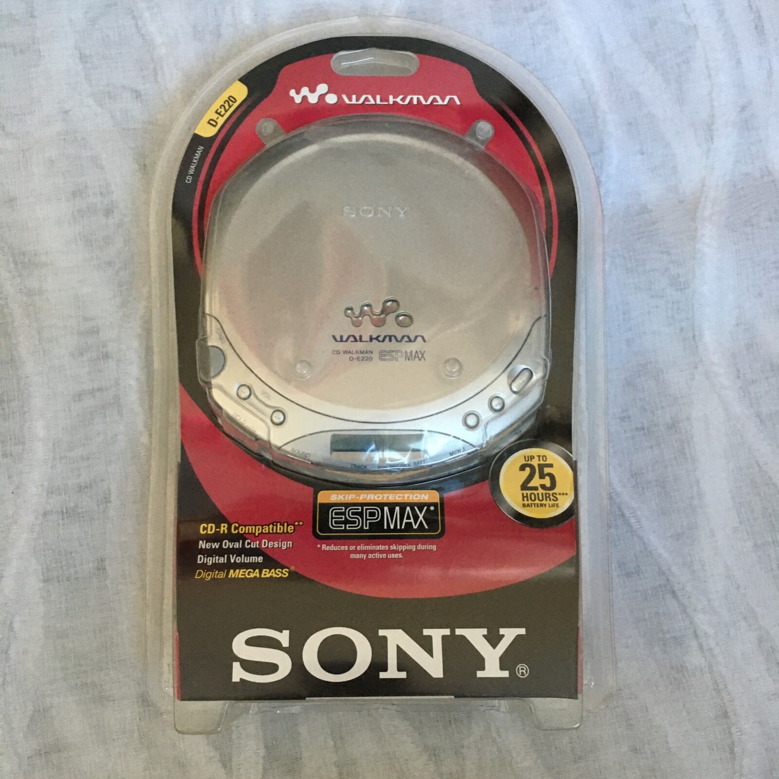 NEW Sony Walkman ESP MAX Portable CD Player Silver (D-E220/SC) SEALED ...