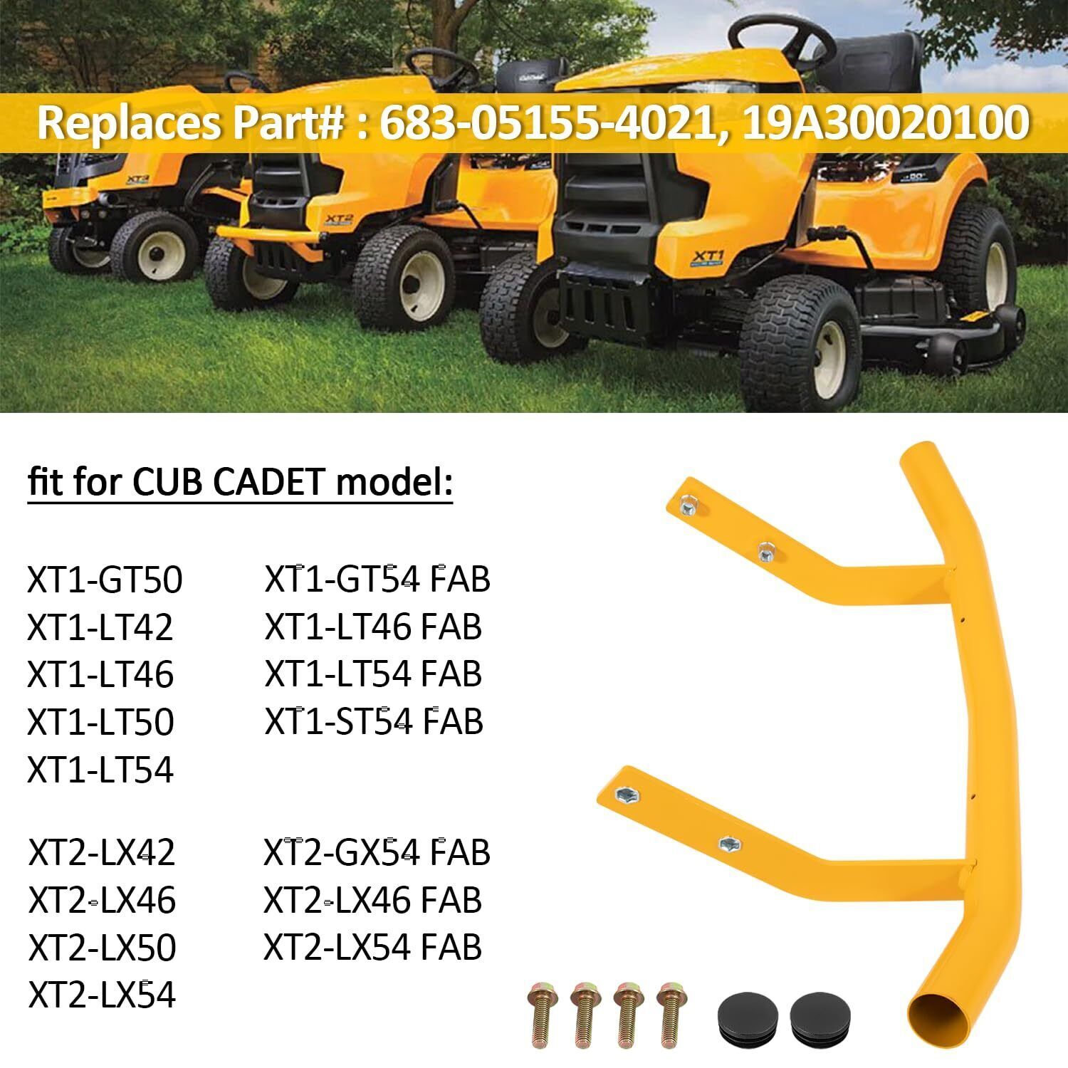 Yellow Front Bumper Kit for Cub Cadet XT1 GT50 GT54 LT42 LT46 LT50 LT54 ...