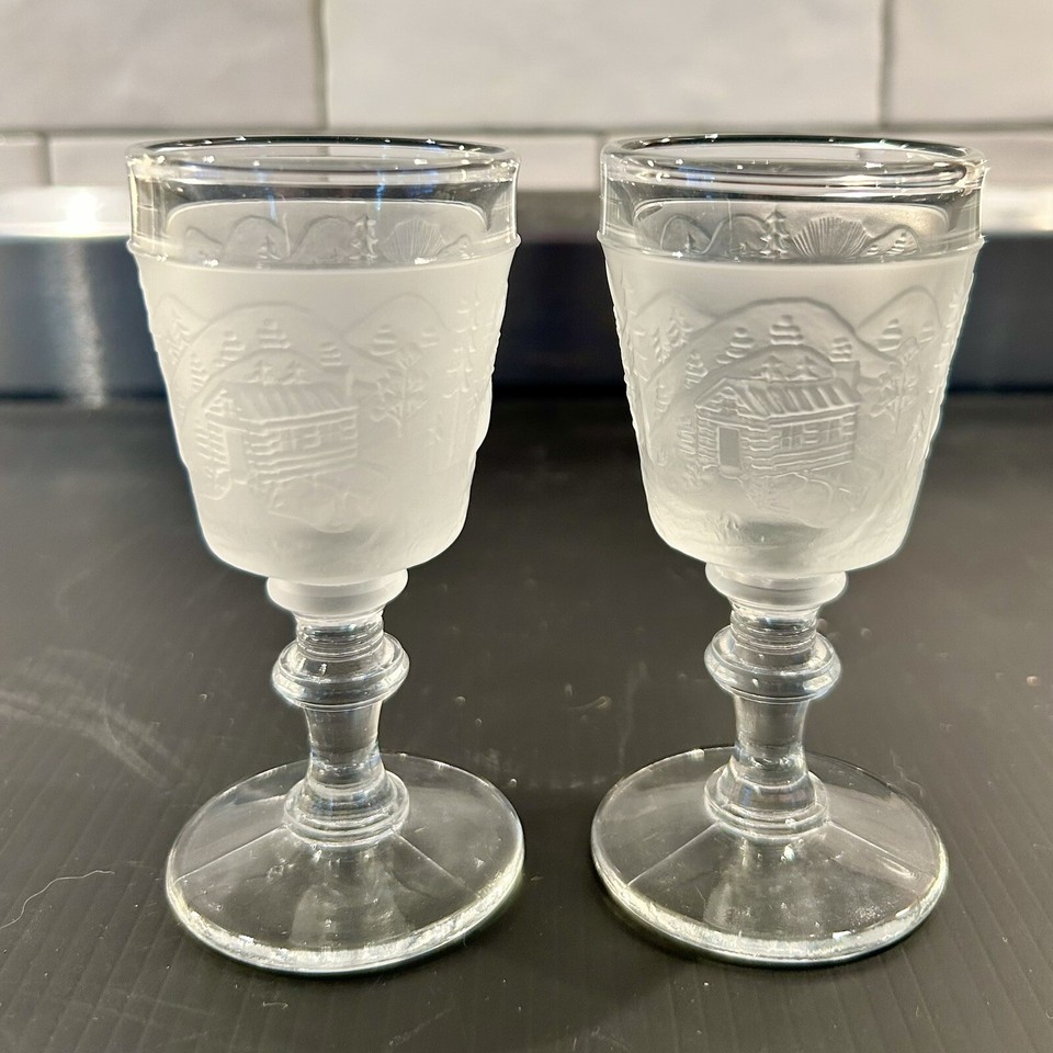 LG Wright Glass WESTWARD HO Frosted Wine Glass w/“W” Base~Circa 1930 ...