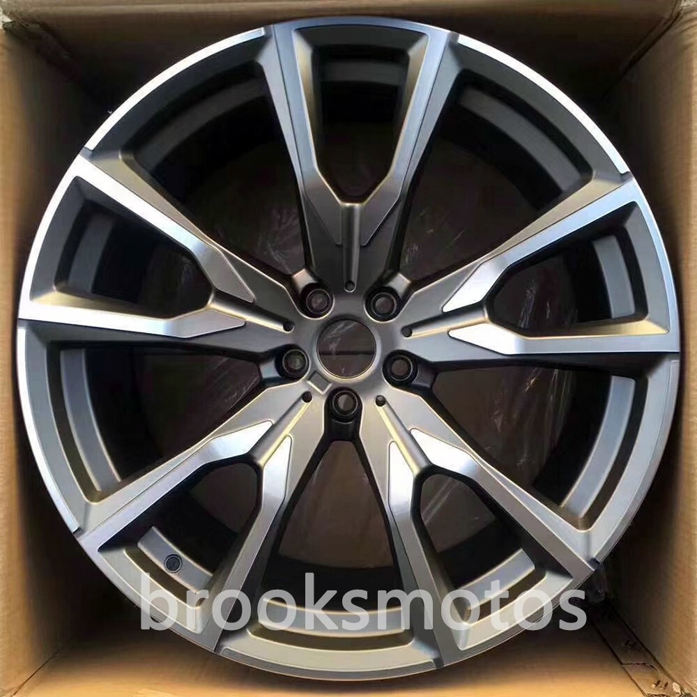 22" CONCAVE GRAY STYLE WHEELS RIMS FIT BMW X5 E70 F15 X6 E71 F16 5X120 ...
