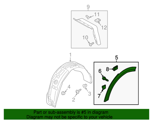 GENUINE Kia Niro 17-22 for Rear Fender Wheel Garnish RIGHT PASSENGER ...
