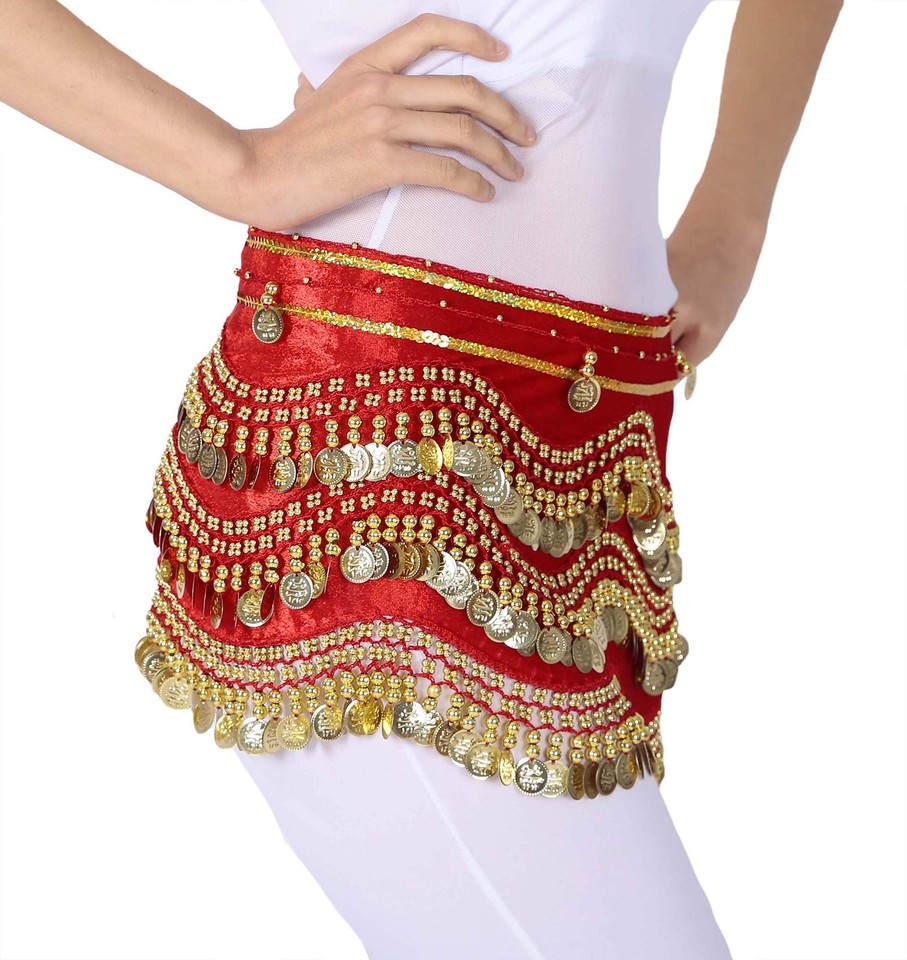 248 Coins Belly Dance Hip Scarf, Tribal Belt Halloween Gypsy Costume ...