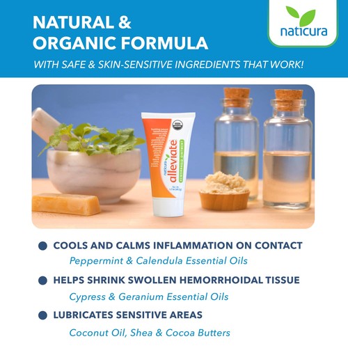 Alleviate Hemorrhoid Treatment Ointment - 100% Natural Fast-Acting ...