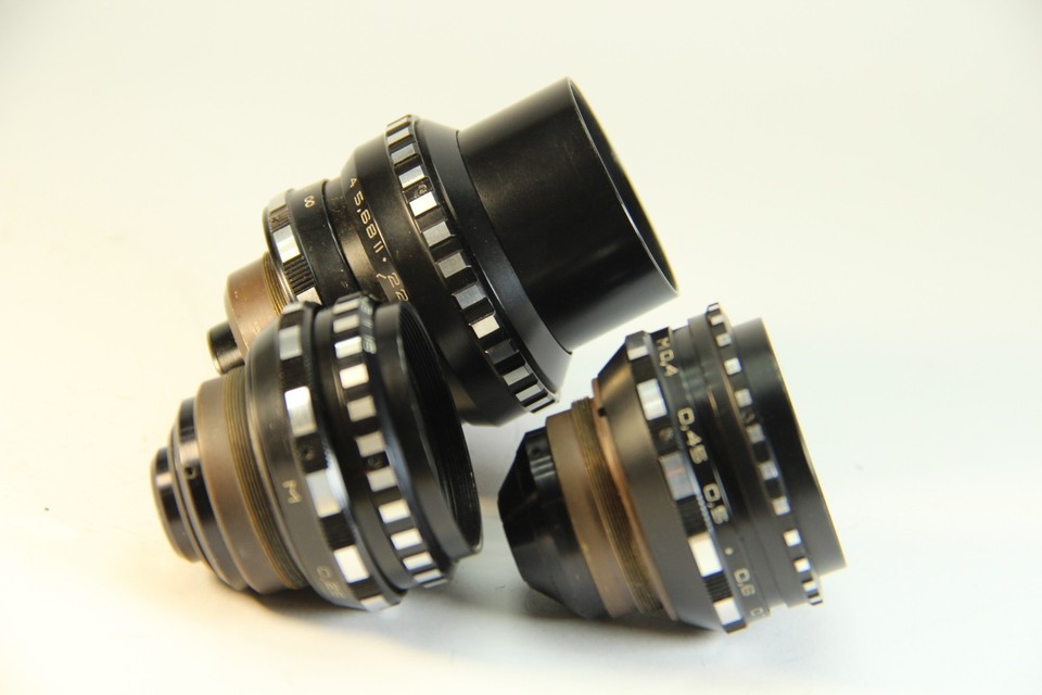 Set 3 lens Kiev-16U camera Mir-11M Vega-7-1 Tair-41M 4 Black Magic ...