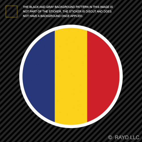 Round Romanian Flag Sticker Die Cut Decal Self Adhesive Vinyl Romania ...