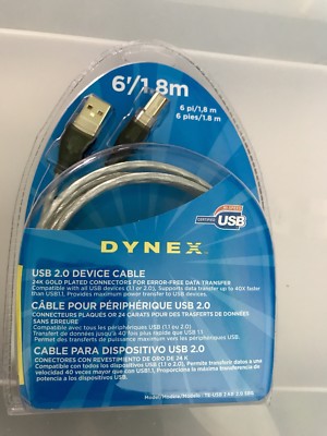Dynex 6’/ 1.8 USB 2.0 Devise Cable | eBay