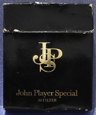 VINTAGE CARDBOARD JPS JOHN PLAYER SPECIAL BLACK CIGARETTE PACKET EMPTY ...