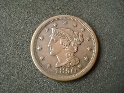 1850 Large Cent, Braided Hair, very nice | eBay