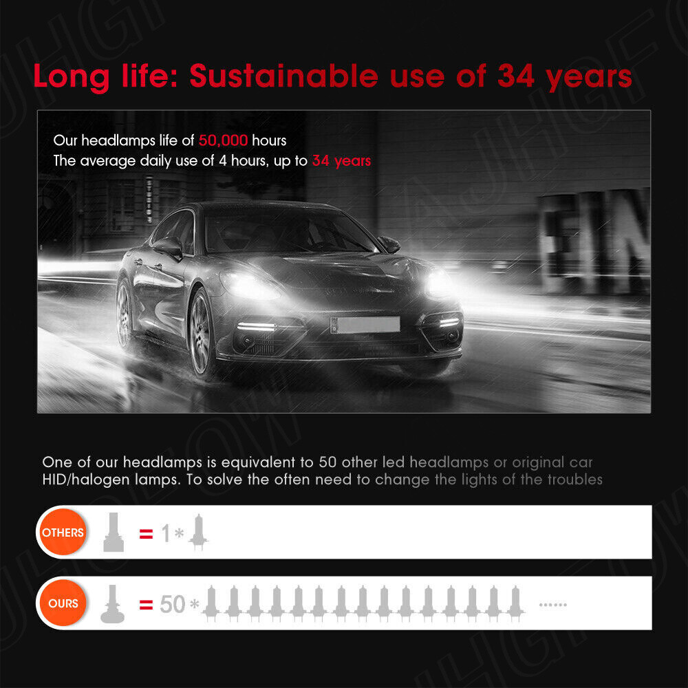 For Ford Transit-150 250 350 3.5L 3.7L 2015-2022 LED Headlight High Low ...