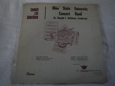 Ohio State University Concert Band NATIONAL CONTEST LIST MCGINNI VINYL ...