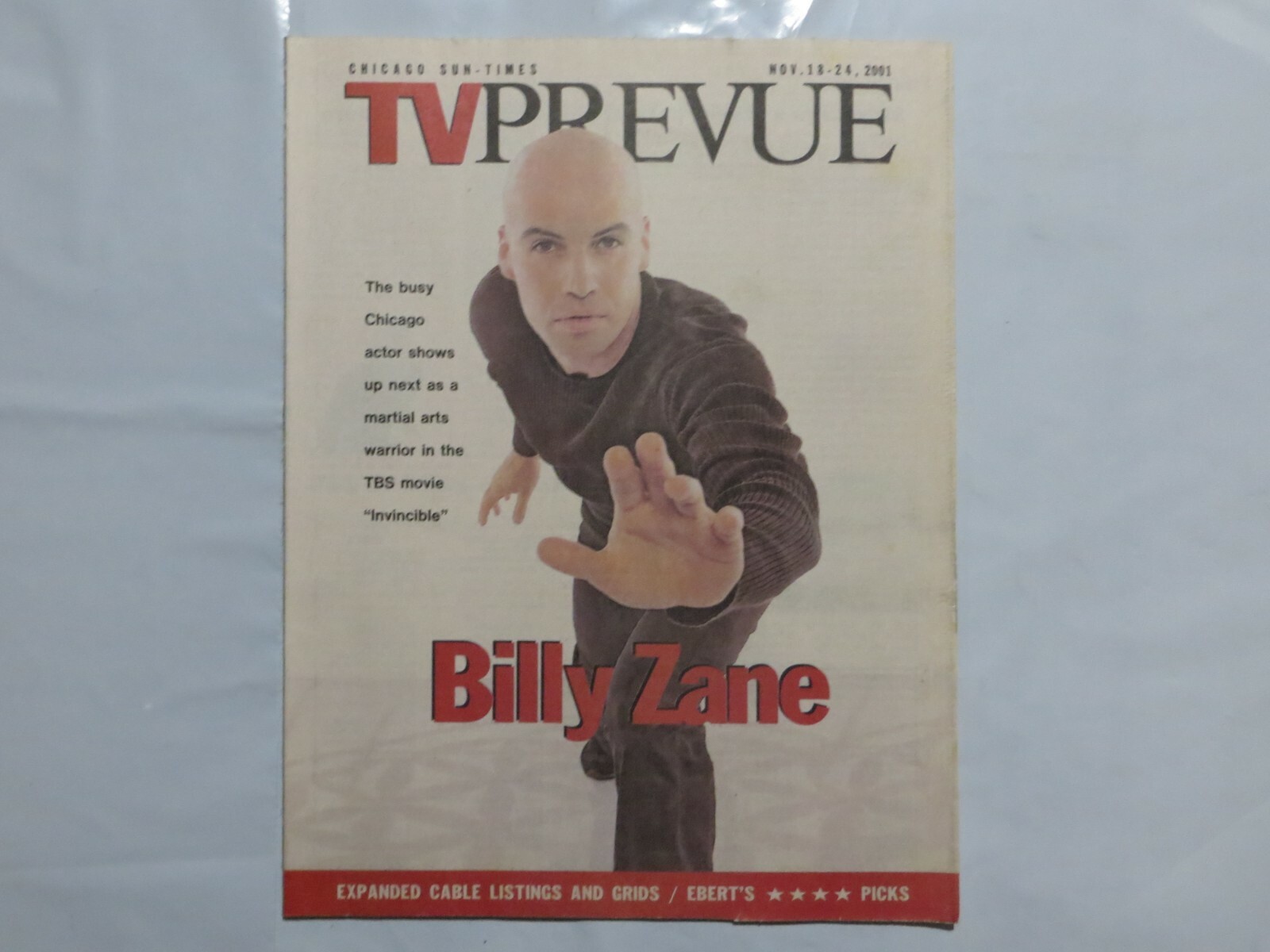 Chicago Sun-Times TV Prevue 2001 November Billy Zane Invincible 9H | eBay