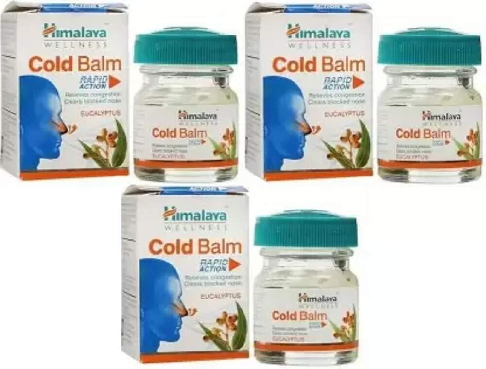 6 X HIMALAYA Cold Relief Balm For Blood Circulation Blocked Nose Sinus ...