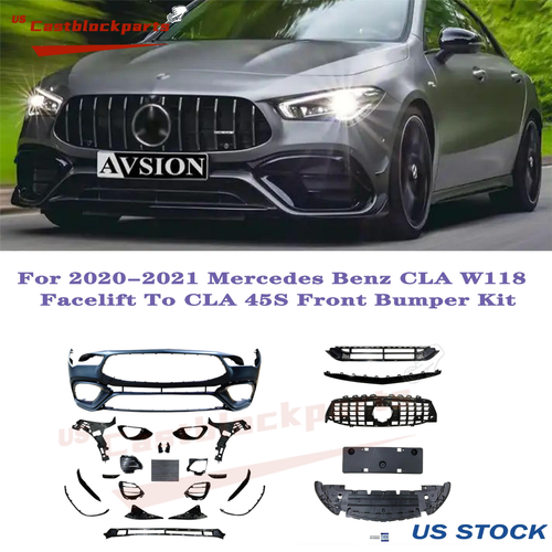 For 2020-2021 Mercedes Benz CLA W118 Facelift CLA 45s Front Bumper Body ...