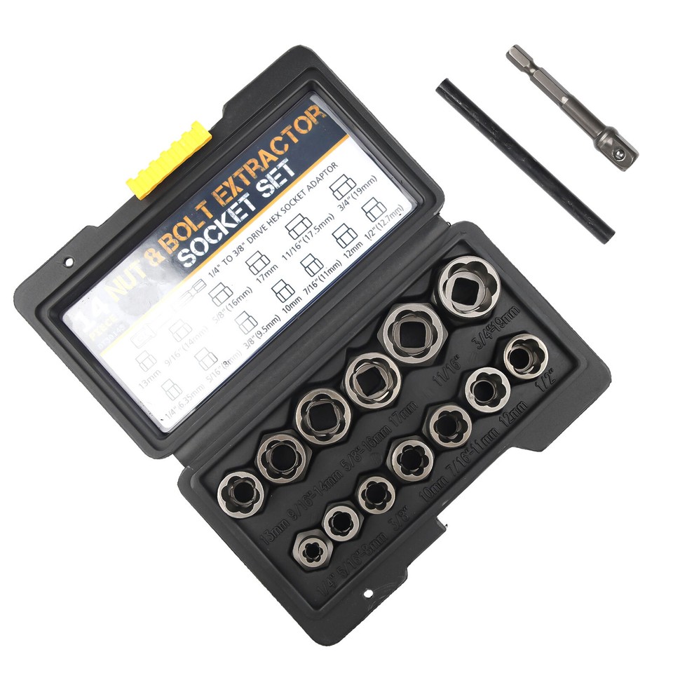Impact Bolt Extractor Set Nut Remover Set Stripped Extraction Socket ...