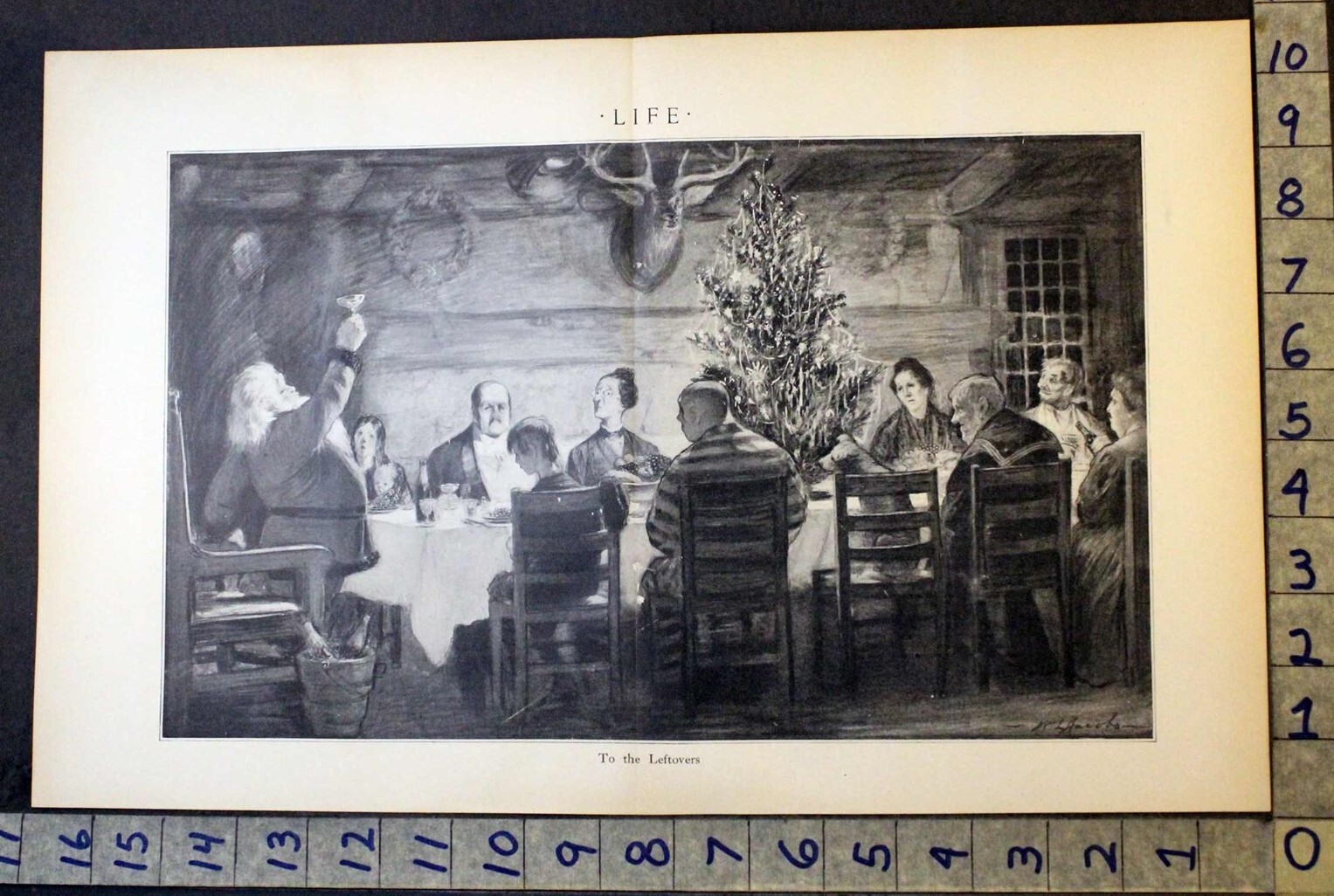 1910 CHRISTMAS SANTA CLAUS TOAST LEFTOVER LOG CABIN W L JACOBS ART ...