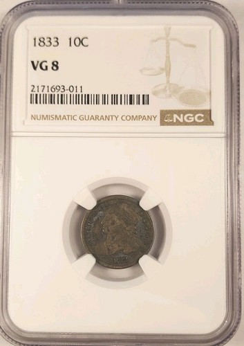 1 Of 14 Pop NGC VG8 1833 CAPPED BUST DIME 10c | eBay
