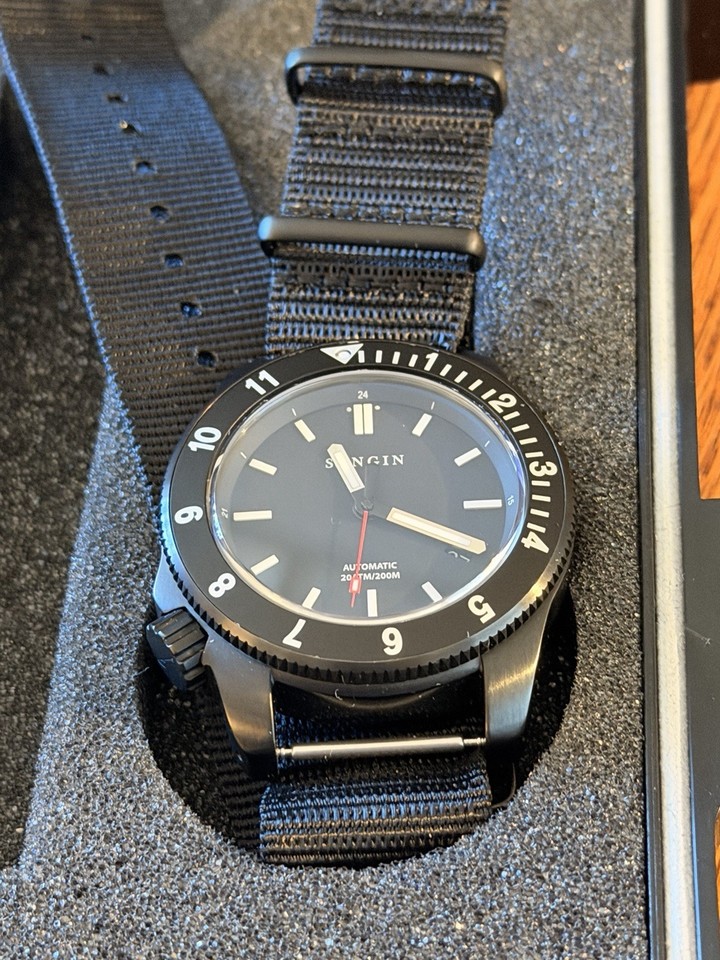 MINT Sangin Instruments Atlas Automatic Watch DLC (BLACK) Stainless ...