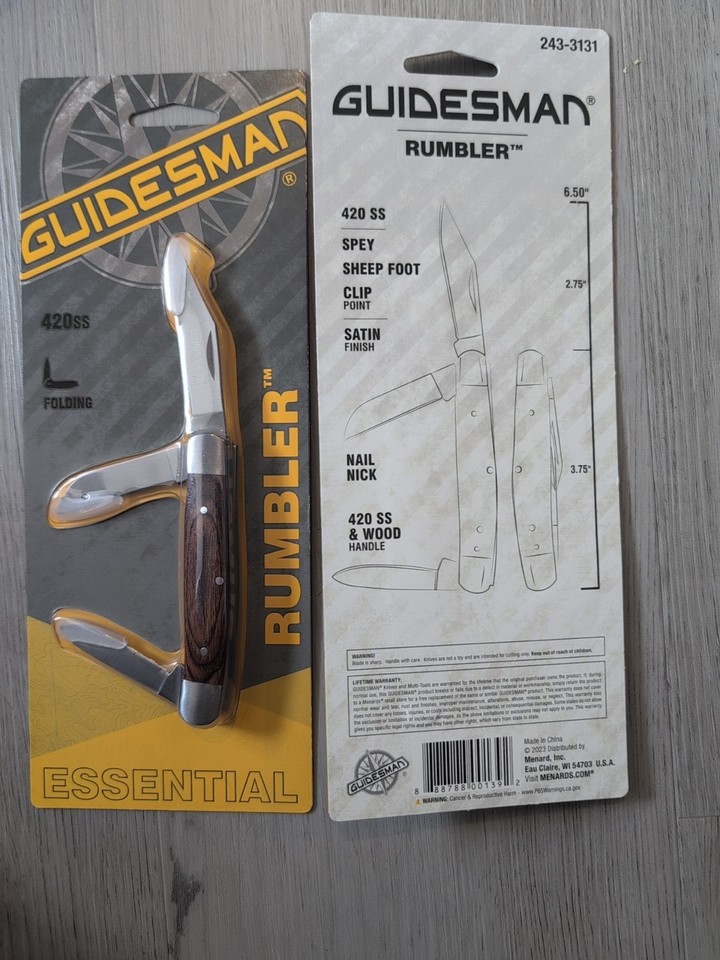 (2) pack Guidesman Rumbler 3 blade Folding Knife stainless steel | eBay