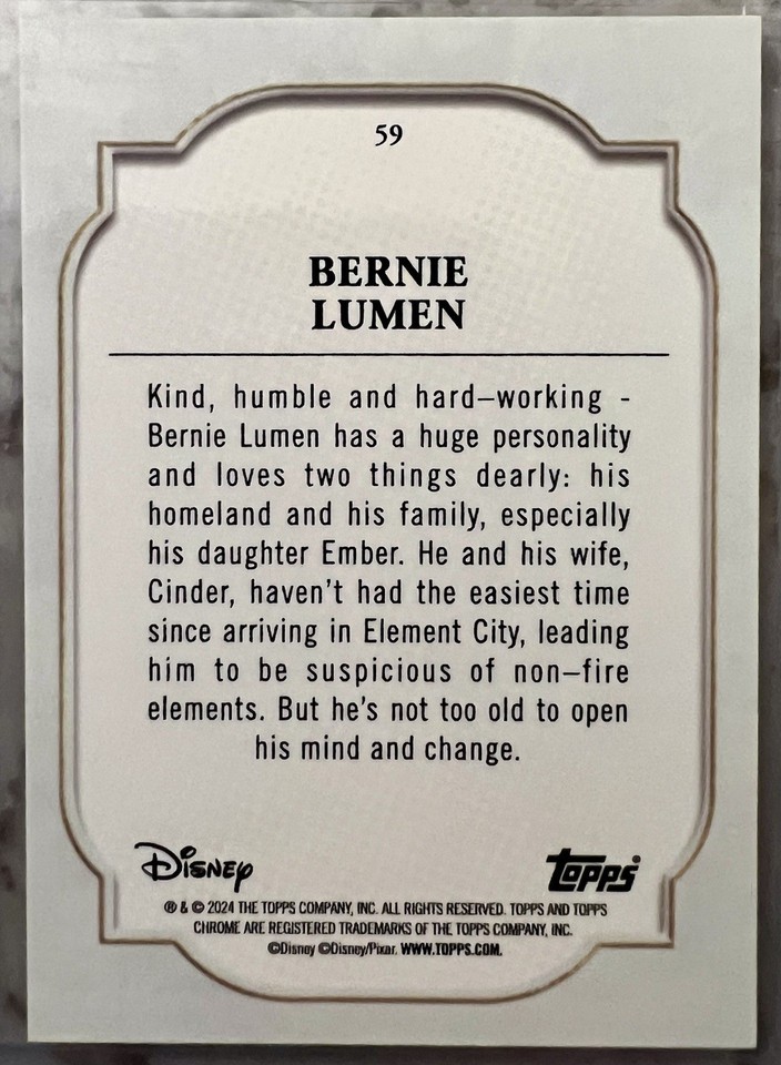 Topps Chrome Disney Bernie Lumen #59 Green Refractor Card 95/99 ...