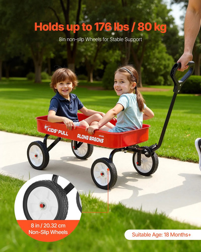 Pull-Along Wagon for Kids, 39 inch Toddler Wagons, Supports up to 176 ...