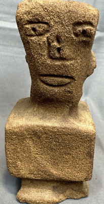 Tribal Stone Rock Sculpture Primitive Picasso Style Relic Carving H 7 ...