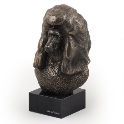 Poodle - Dog statue, bust on stone base, sculpture, trophy for dog show ...