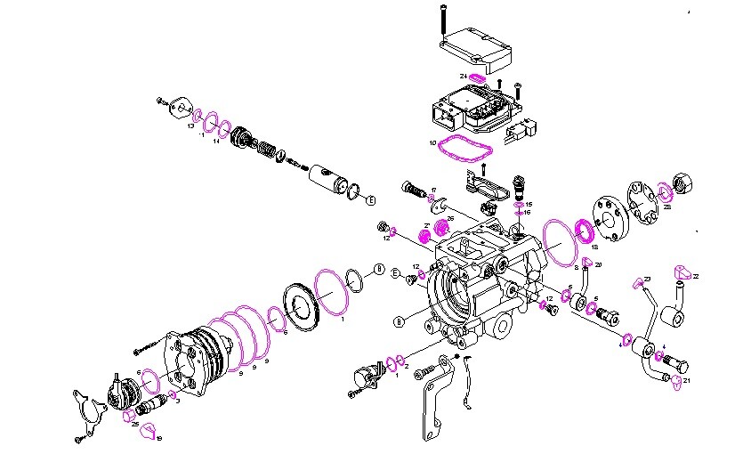 Original New Bosch VP44 Fuel Pump Repair Kit / Seal for Nissan Isuzu ...