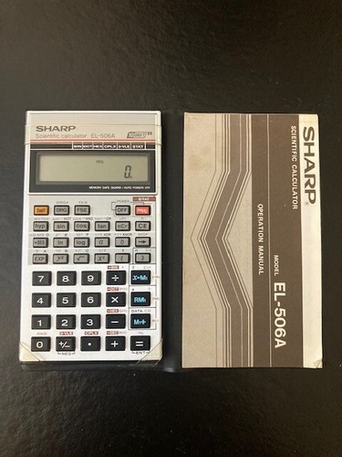Vintage Sharp EL-506A Scientific Calculator with case and operation ...