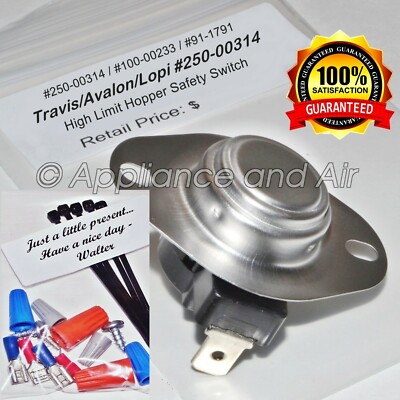 Travis Avalon Lopi Stoves 250-00314 Hopper Snap Disk Limit Switch 91 ...