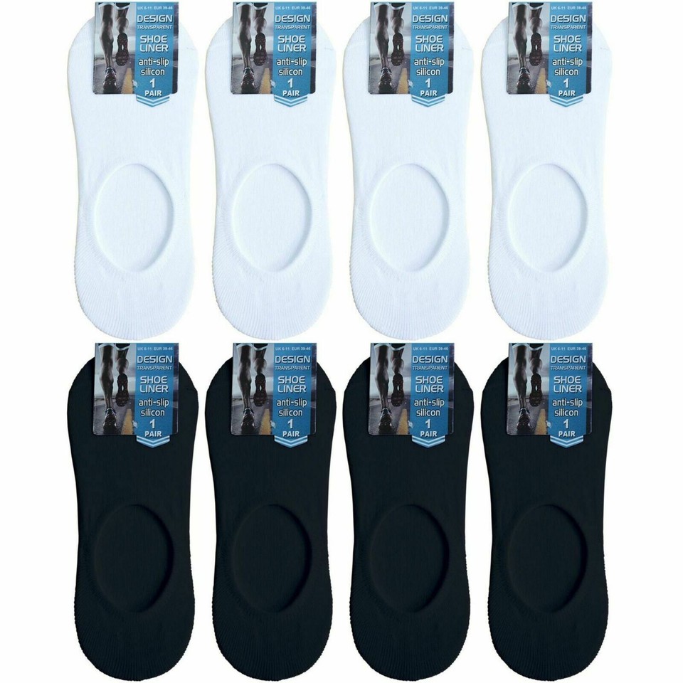 Invisible Trainer Socks No Show Shoe Liner Mens Womens Ladies Anti Slip ...