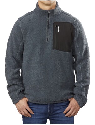 👕Hi-Tec Men's 1/4 Zip Pullover Fleece Grey LARGE | eBay