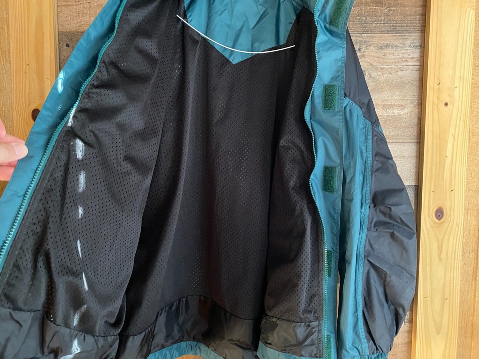 Bass Pro Shops Rain Jacket Mens Large VTG Green Black Hood Zip Pockets ...