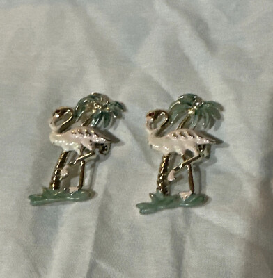 Vintage Rhinestone Enamel Pink Flamingo Brooch Pin Lot of 2. 1 3/4 ...